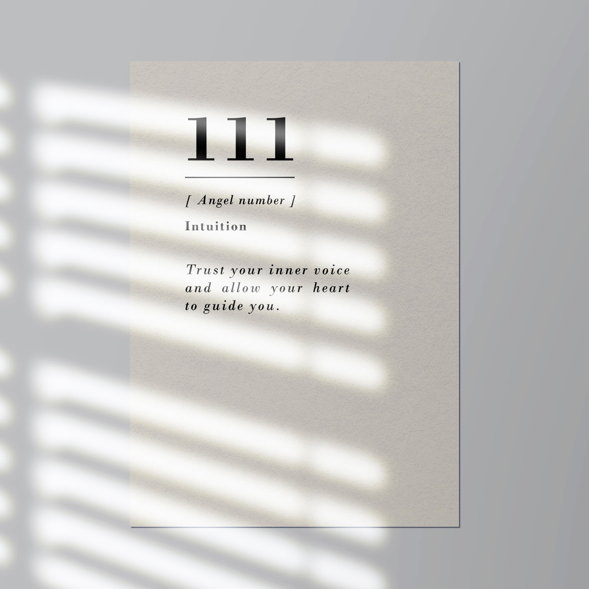 Intuition Angel Poster Original Design 111 Angel Number Digital ...