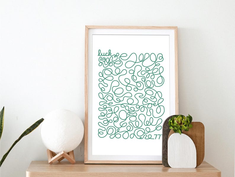 Printable Original Minimalist Hygge Design 777 Angel Number Design Wall ...