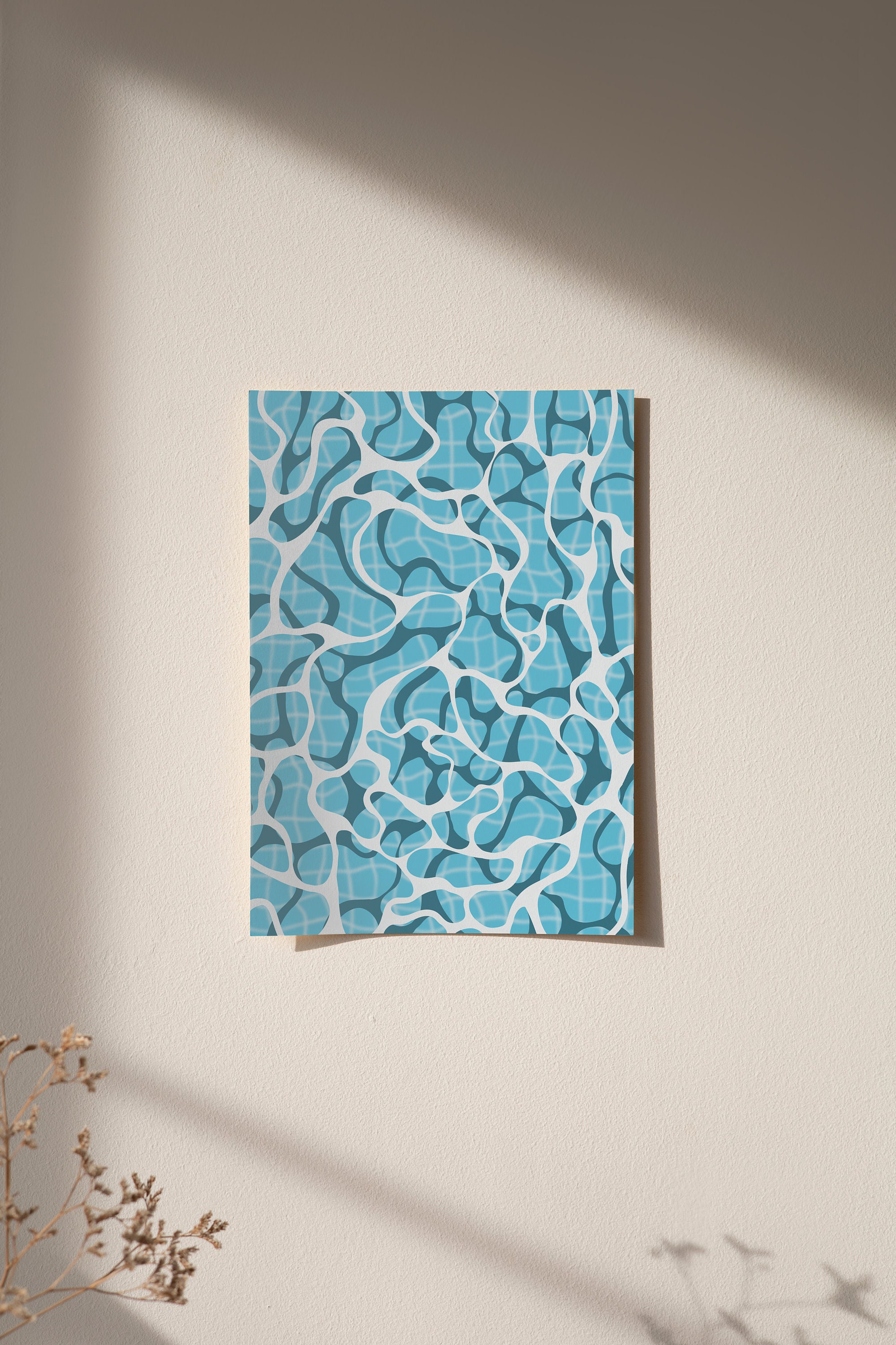 Pool Illustration Original Art Design Stylized Swimming Pool Wall Art ...