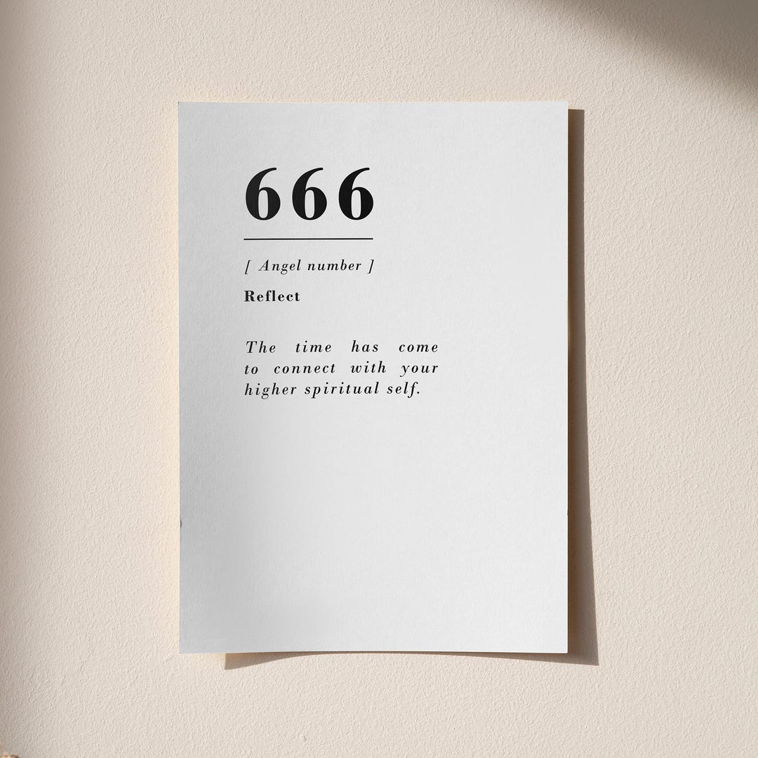 Rolled Poster Angel Number 666 Hygge Scandinavian Minimalist Black ...