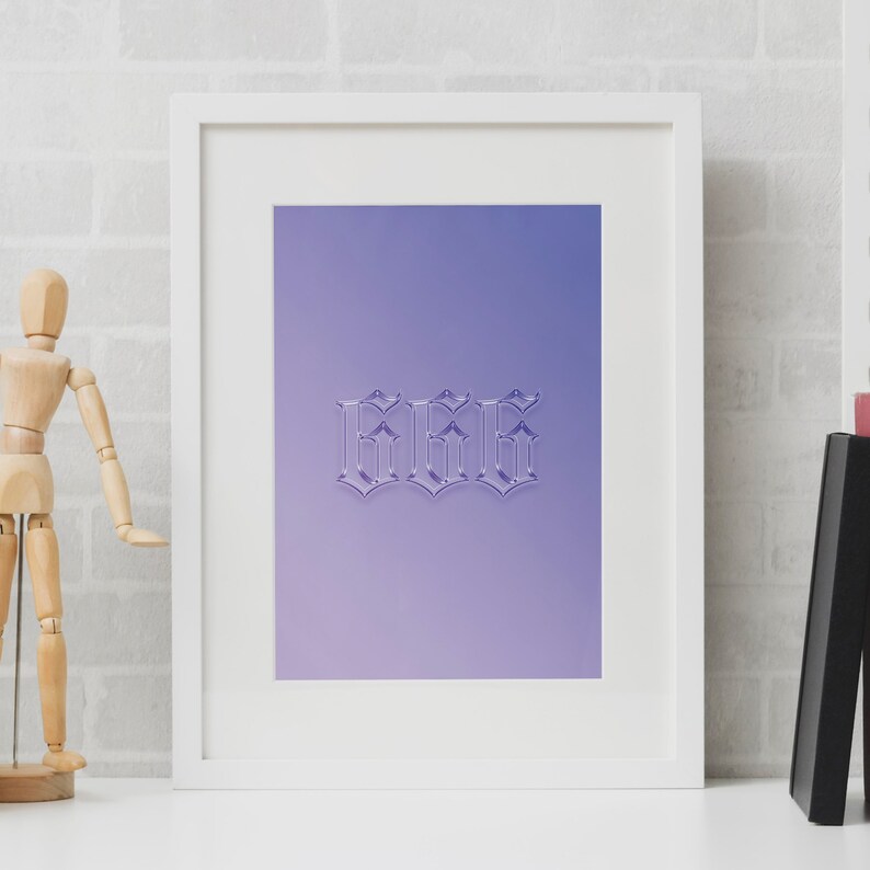 Reflect Gothic Glass Angel Poster Original Print Design 666 Angel ...