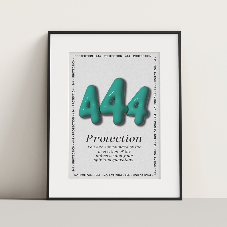 Protection Angel Poster Original Design 444 Angel Number - Etsy