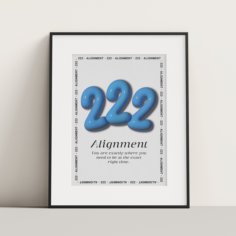 Alignment Angel Poster Original Design 222 Angel Number Digital ...