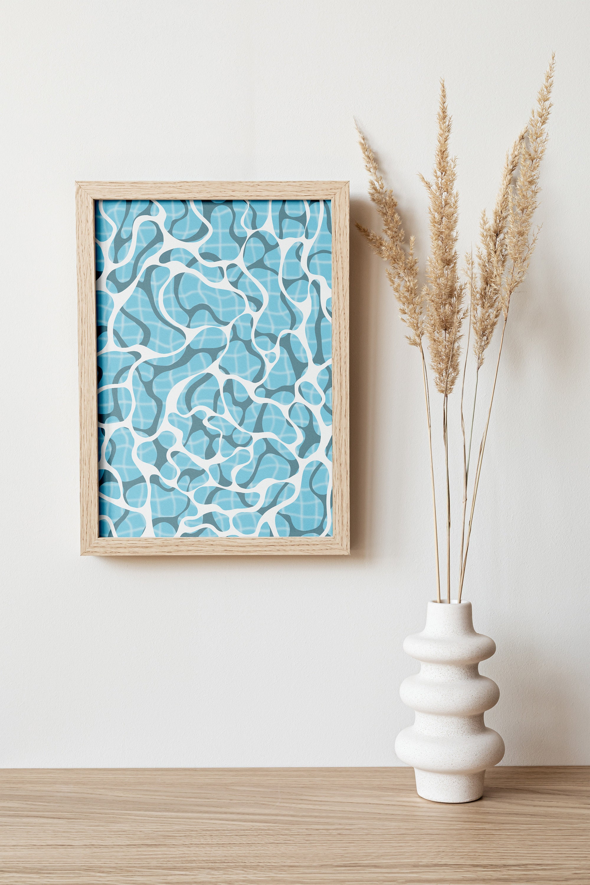 Pool Illustration Original Art Design Stylized Swimming Pool Wall Art ...