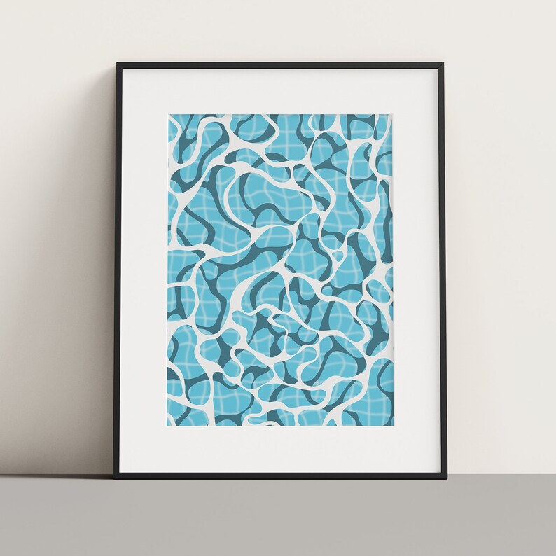 Swimming Pool Water Digital Illustration Summer Wall Decor Water ...