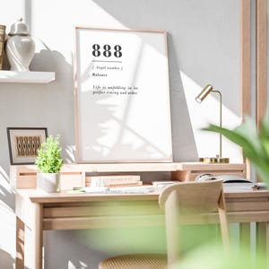 Angel Number 888 Black White Original Poster Print Hygge Definition ...