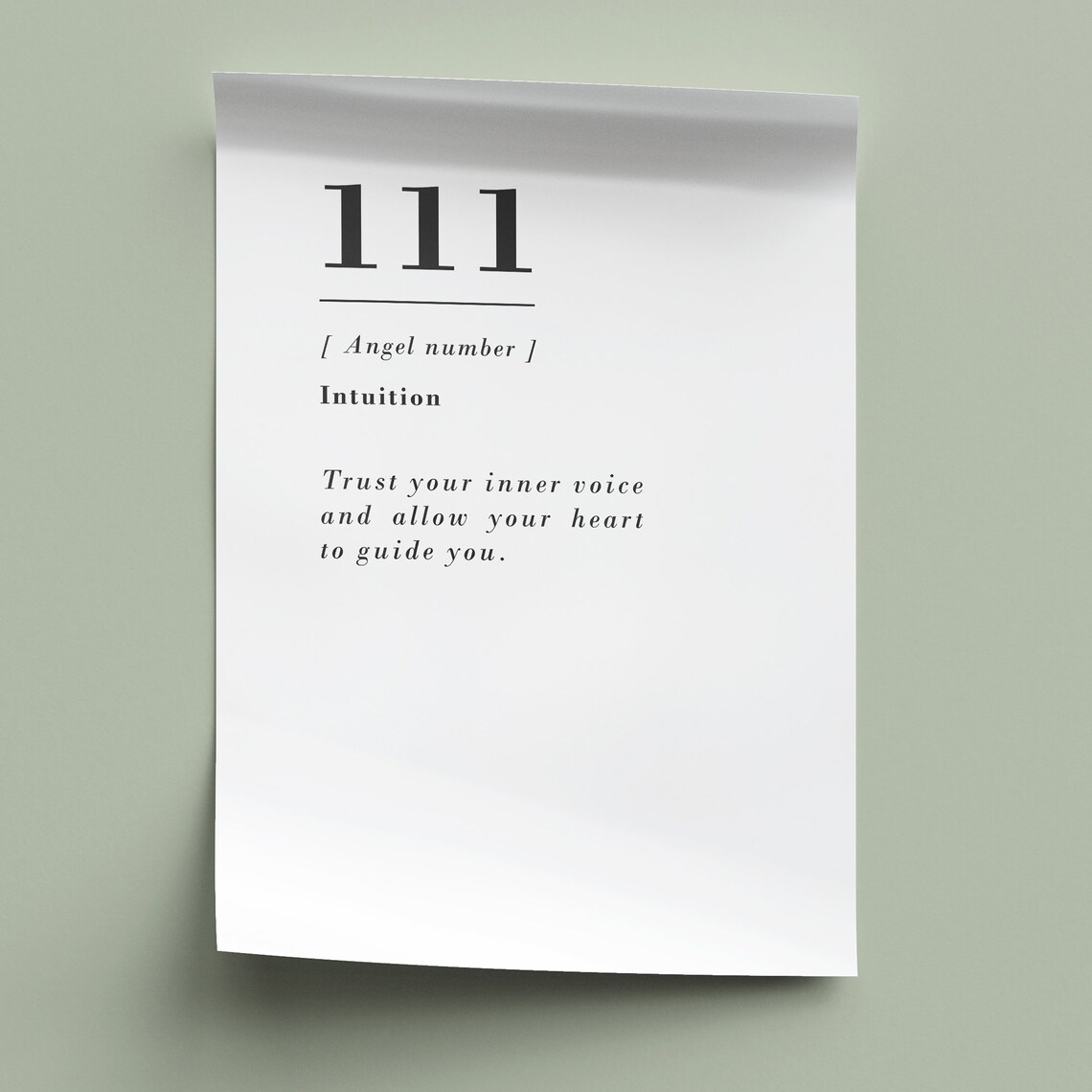 Intuition Angel Poster Original Design 111 Angel Number Digital ...