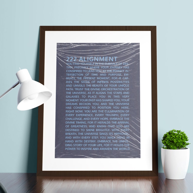 Alignment Angel Poster Original Design 222 Angel Number Digital ...