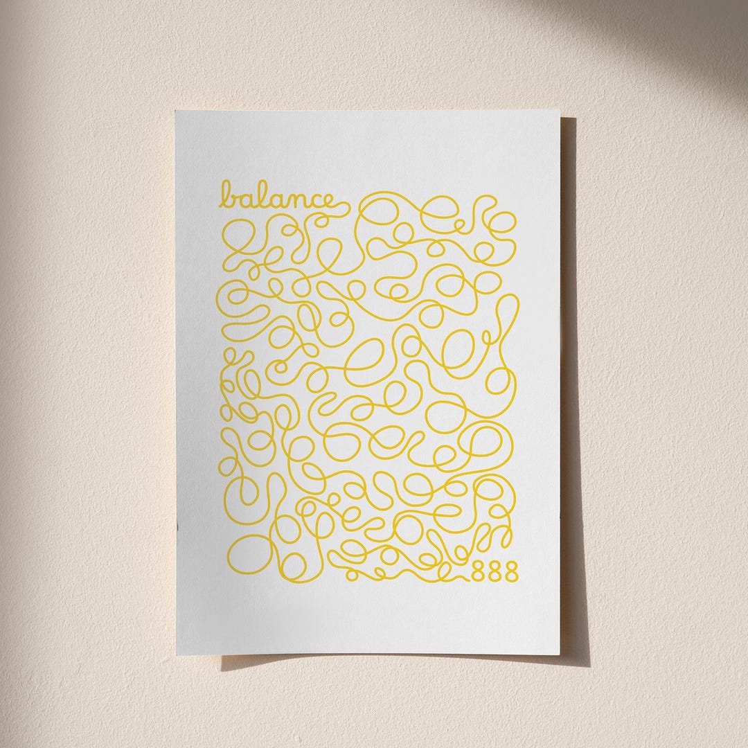 Unique Balance Path Poster Angel Number 888 Wall Art Numerology Decor ...