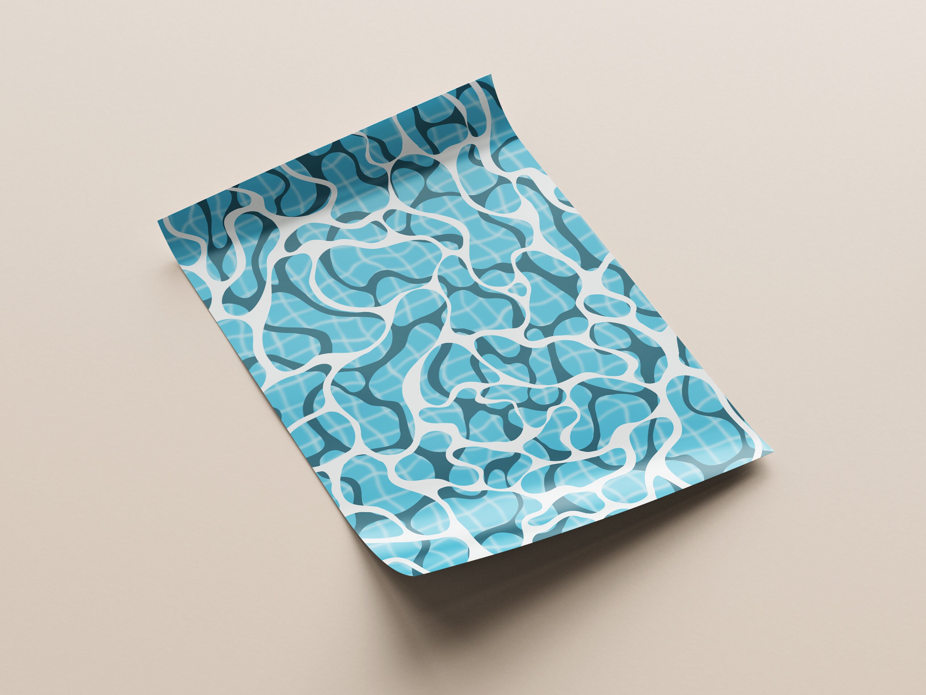 Pool Illustration Original Art Design Stylized Swimming Pool Wall Art ...