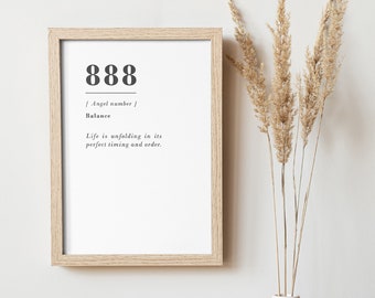 Angel Number Poster 888 Balance - Etsy