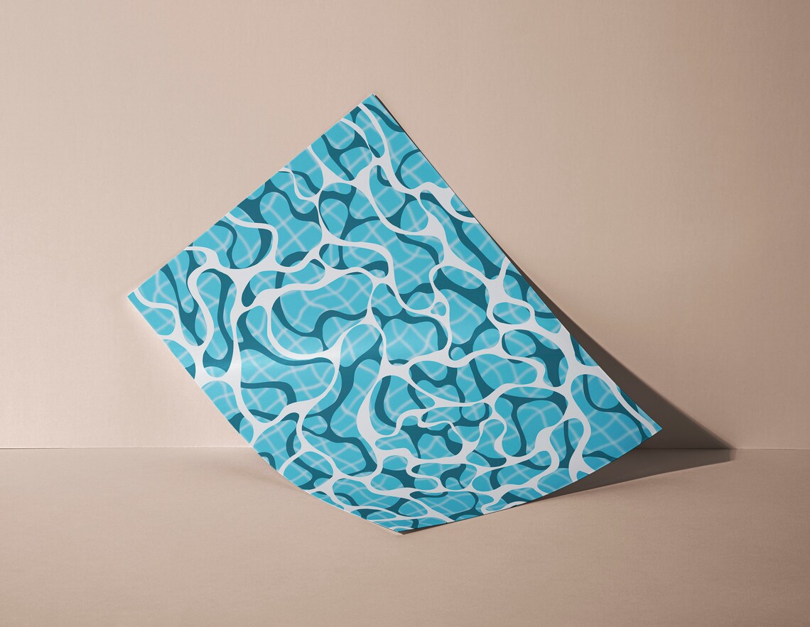 Pool Illustration Original Art Design Stylized Swimming Pool Wall Art ...