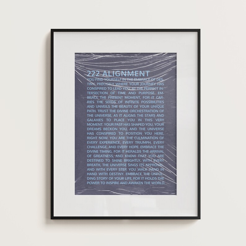 Alignment Angel Poster Original Design 222 Angel Number Digital ...
