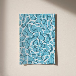 Swimming Pool Water Digital Illustration Summer Wall Decor Water ...