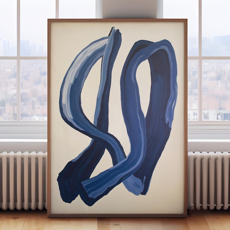 Navy Abstract Art - Etsy UK