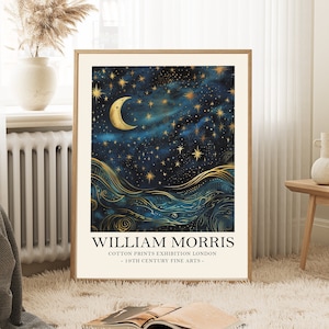 William Morris Moon and Stars Print, Vintage Style William Morris ...
