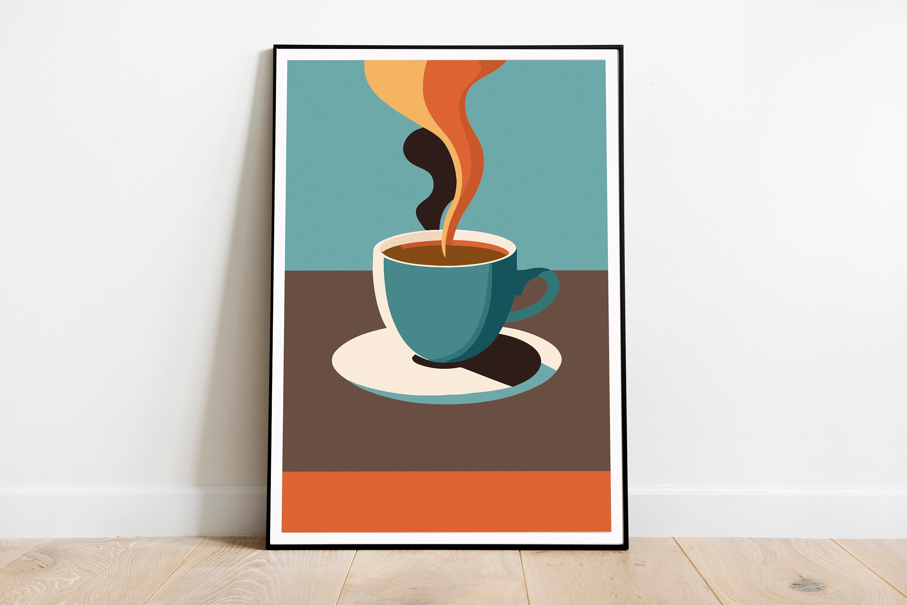 Retro Coffee Poster, Coffee Print, Mid Century Coffee Wall Art, Coffee ...