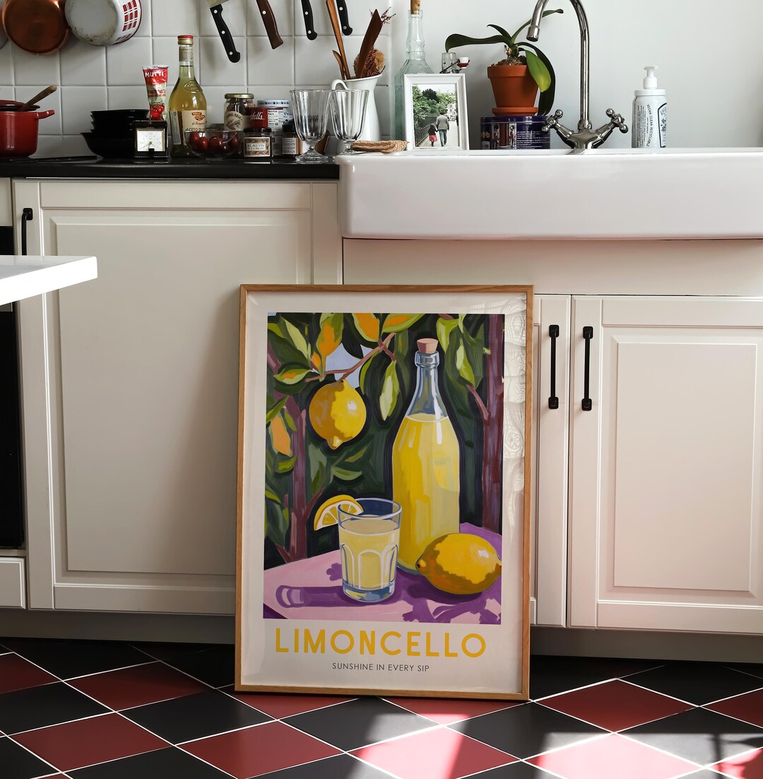 Limoncello Print, Lemons Art Print, Retro Limoncello Poster, Vintage ...