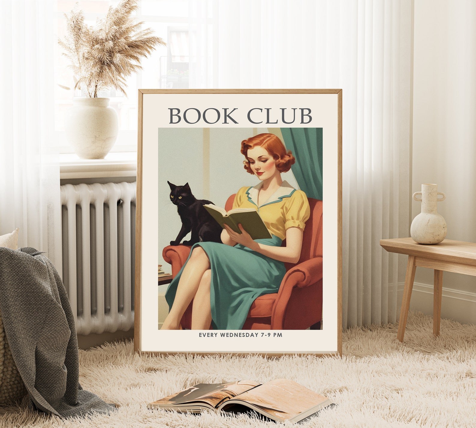 Vintage Book Poster, Book Club Print, Library Print, Book Lover Gift ...