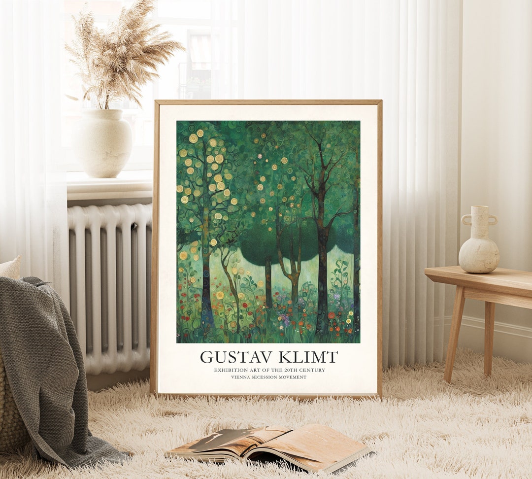 Gustav Klimt Forest Print, Klimt Museum Poster, Klimt Exhibition Poster ...