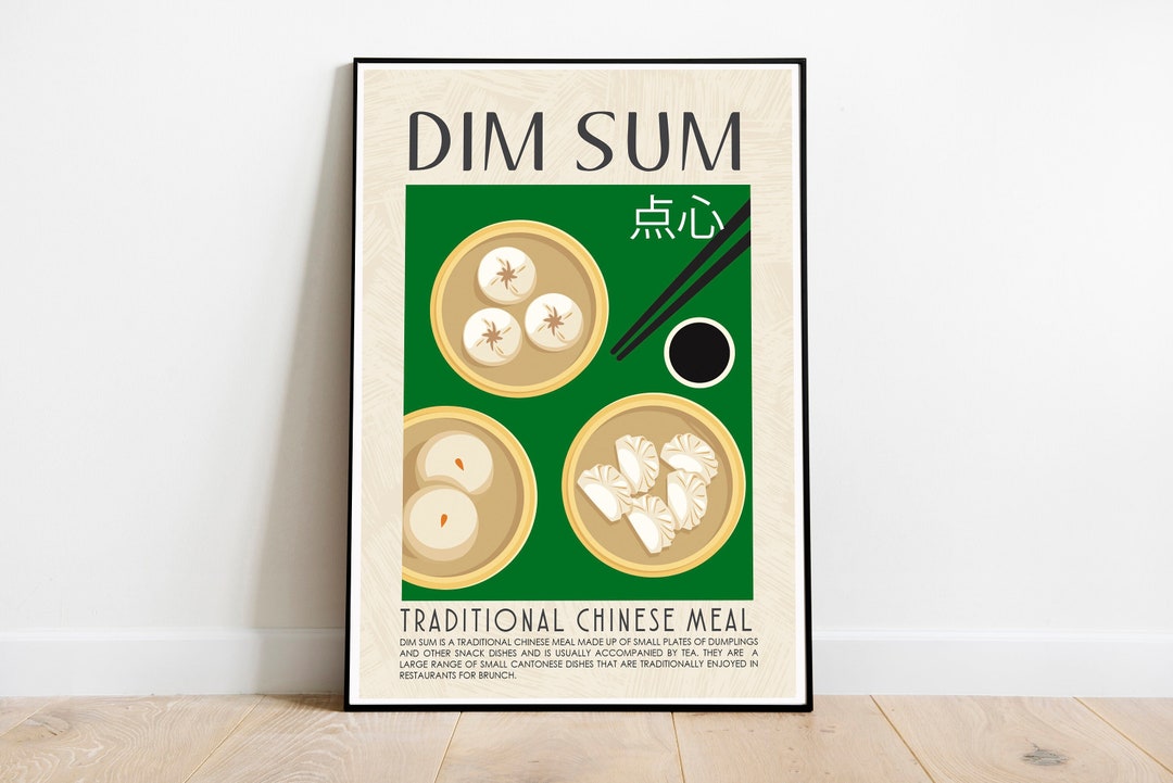 Dim Sum Poster, Food Print, Modern Kitchen Decor, Chinese Food ...