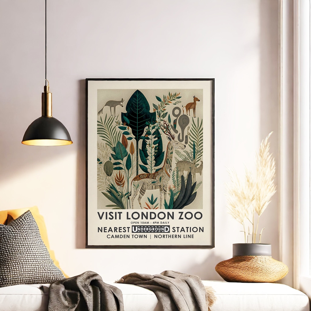 London Zoo Poster, Vintage Animal Print, Exhibition Poster, Animal Wall ...
