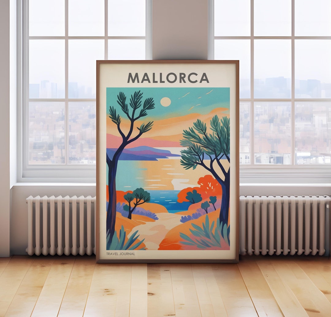 Vintage Mallorca Travel Print, Retro Spain Wall Art, Vintage Majorca ...