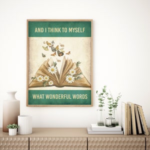Vintage Book Poster, Library Print, Book Lover Gift, Book Print ...