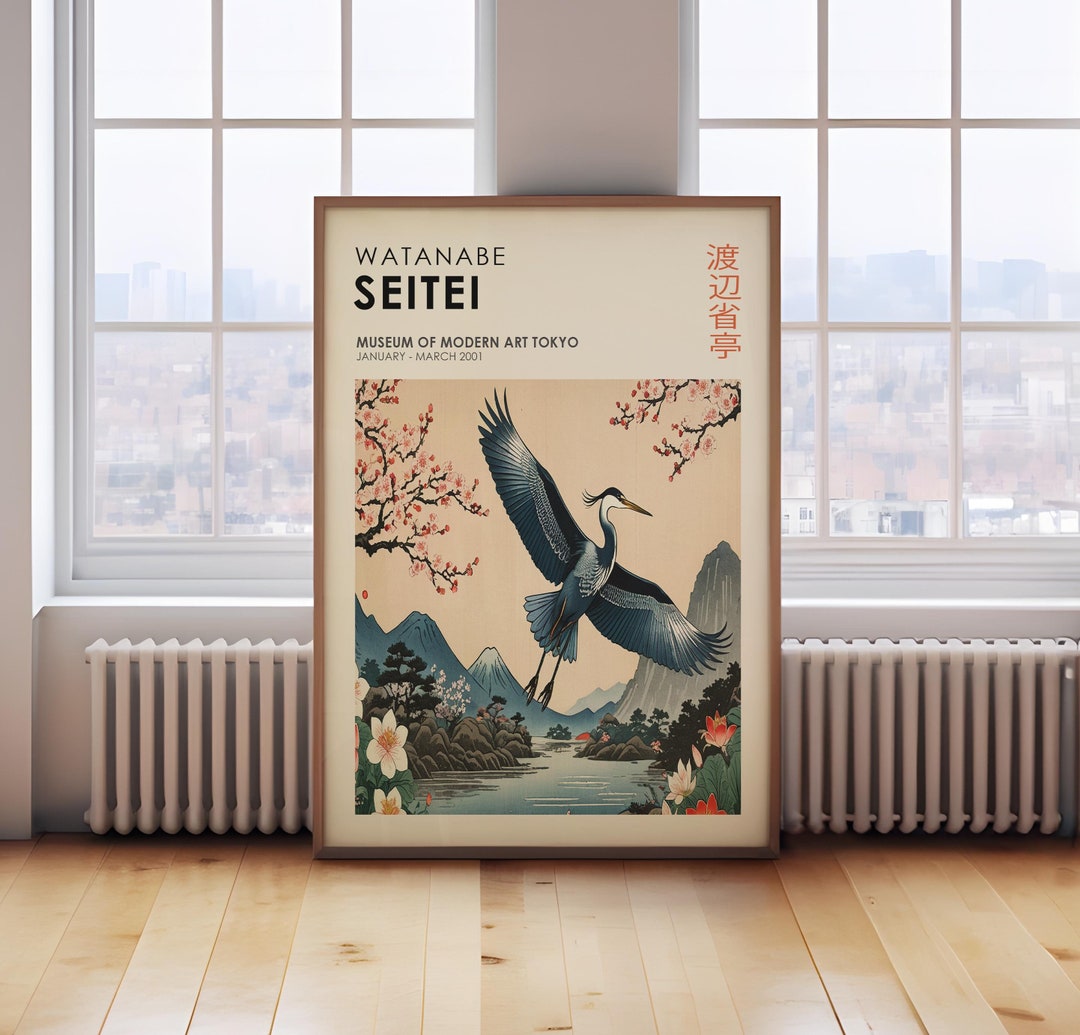 Watanabe Setei Print, Japanese Crane Bird Print, Vintage Japanese Wall ...