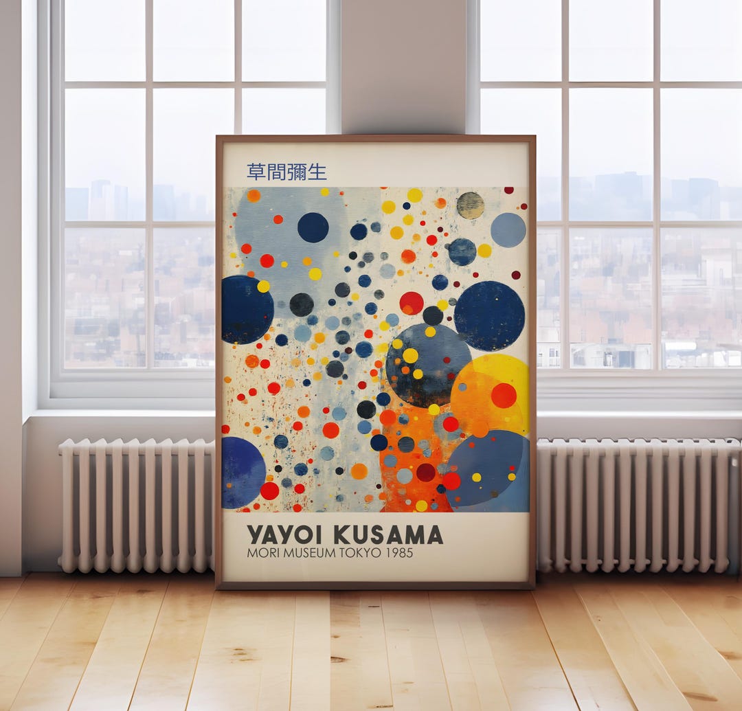 Yayoi Kusama Print, Japanese Art, Vintage Japanese Decor, Abstract ...
