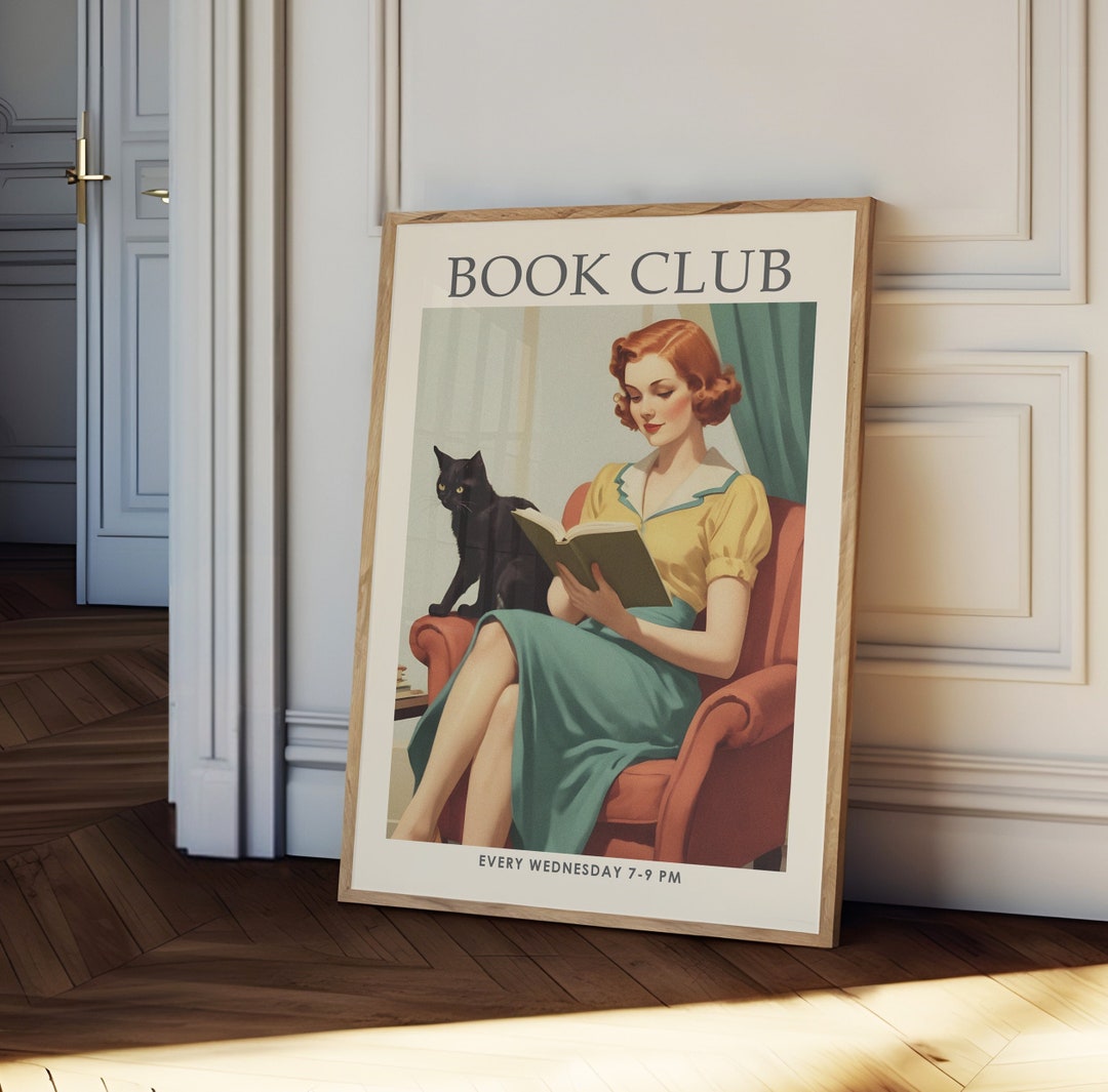 Vintage Book Poster, Book Club Print, Library Print, Book Lover Gift ...