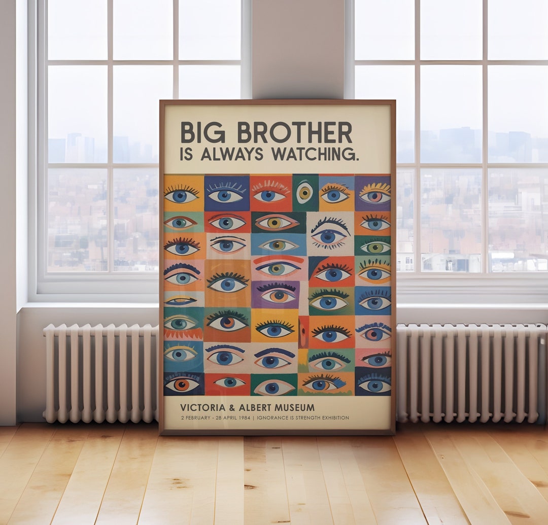 Big Brother 1984 Exhibition Poster, Retro Museum Poster, Victoria and ...