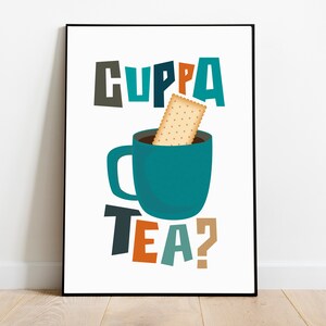 Cuppa Tea Print, Cup of Tea Print, Tea Poster, Tea Wall Art, Kitchen ...