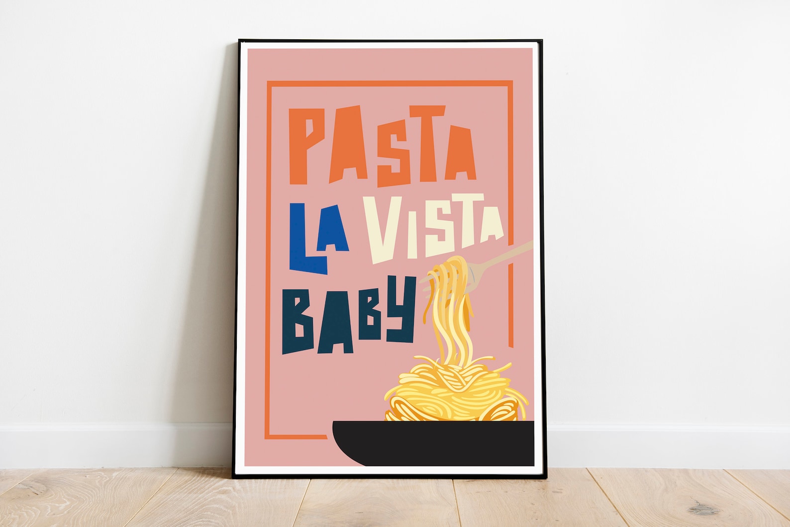 Pasta Kitchen Print, Pasta Wall Art, Retro Kitchen Wall Art, Funny ...