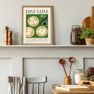 Dim Sum Poster, Food Print, Modern Kitchen Decor, Chinese Food ...
