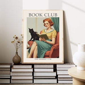 Vintage Book Poster, Book Club Print, Library Print, Book Lover Gift ...