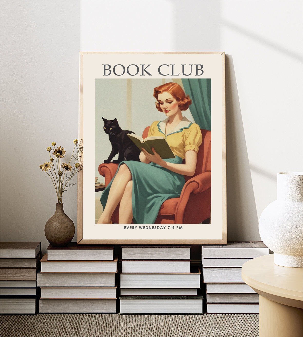 Vintage Book Poster, Book Club Print, Library Print, Book Lover Gift ...