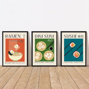 Dim Sum Poster, Food Print, Modern Kitchen Decor, Chinese Food ...