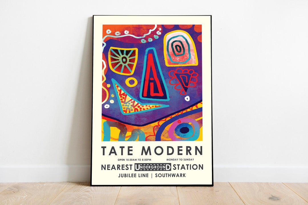 Tate Modern Print, Modern Abstract Art, Exhibition Poster, Ethnic Pattern, Bright Abstract Print ...
