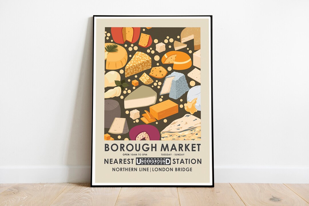 Borough Market Exhibition Poster, Kitchen Print, Farmers Market ...