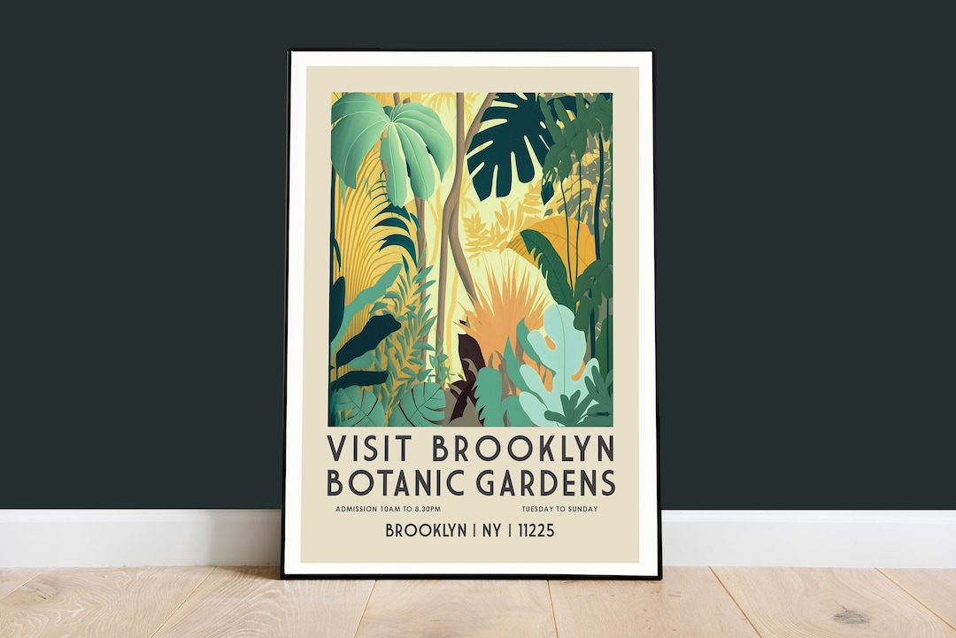 Brooklyn Botanic Garden Print, Retro Botanical Poster, Flower Market ...