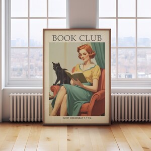 Vintage Book Poster, Book Club Print, Library Print, Book Lover Gift ...