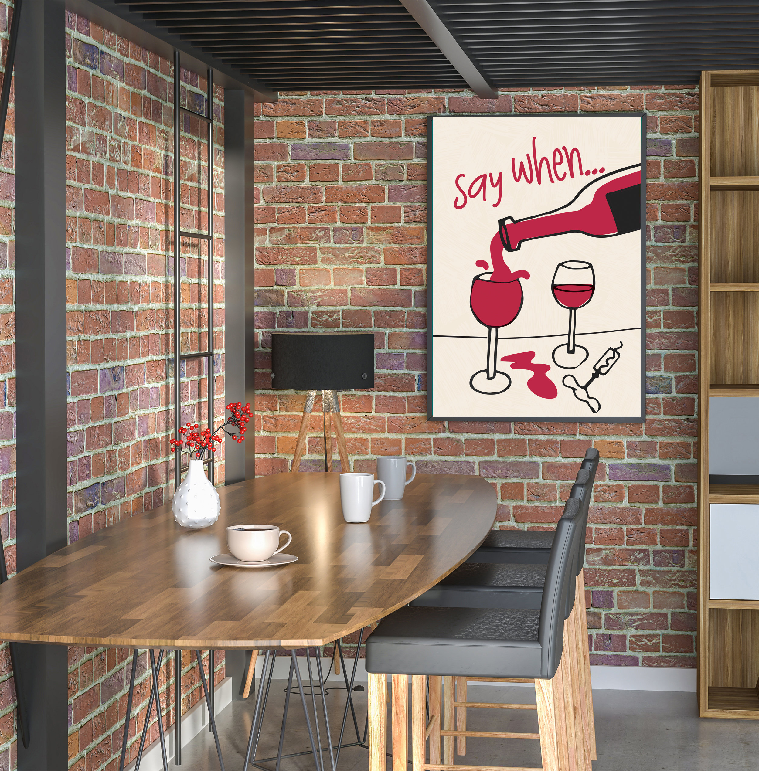 Say When Print, Retro Wine Print, Bar Cart Art, Retro Drink Print ...