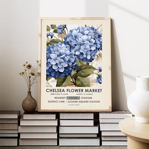 Chelsea Flower Market Print, William Morris Floral Print, Vintage Blue ...
