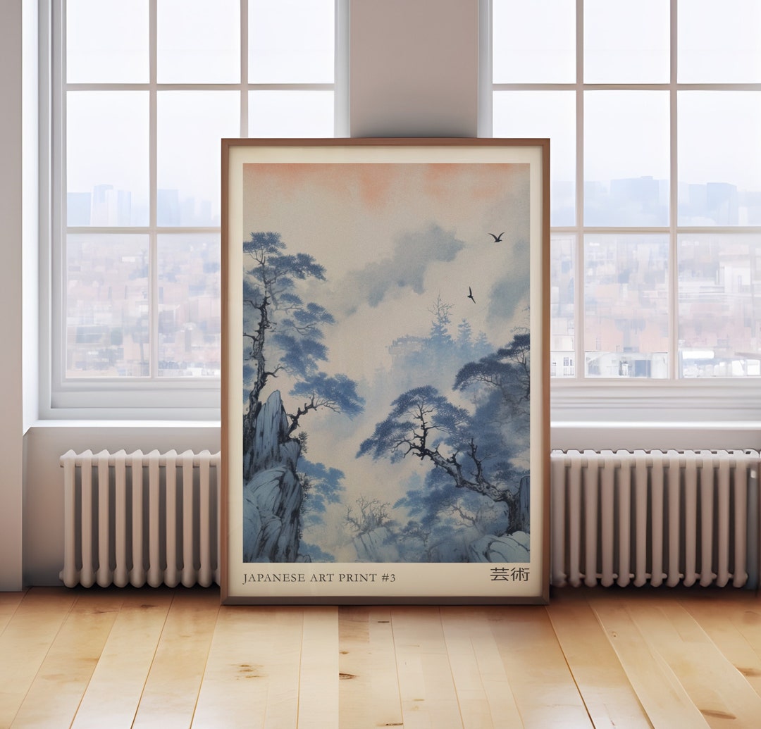 Japanese Landscape, Japanese Print, Blue Japanese Wall Art, Japanese ...