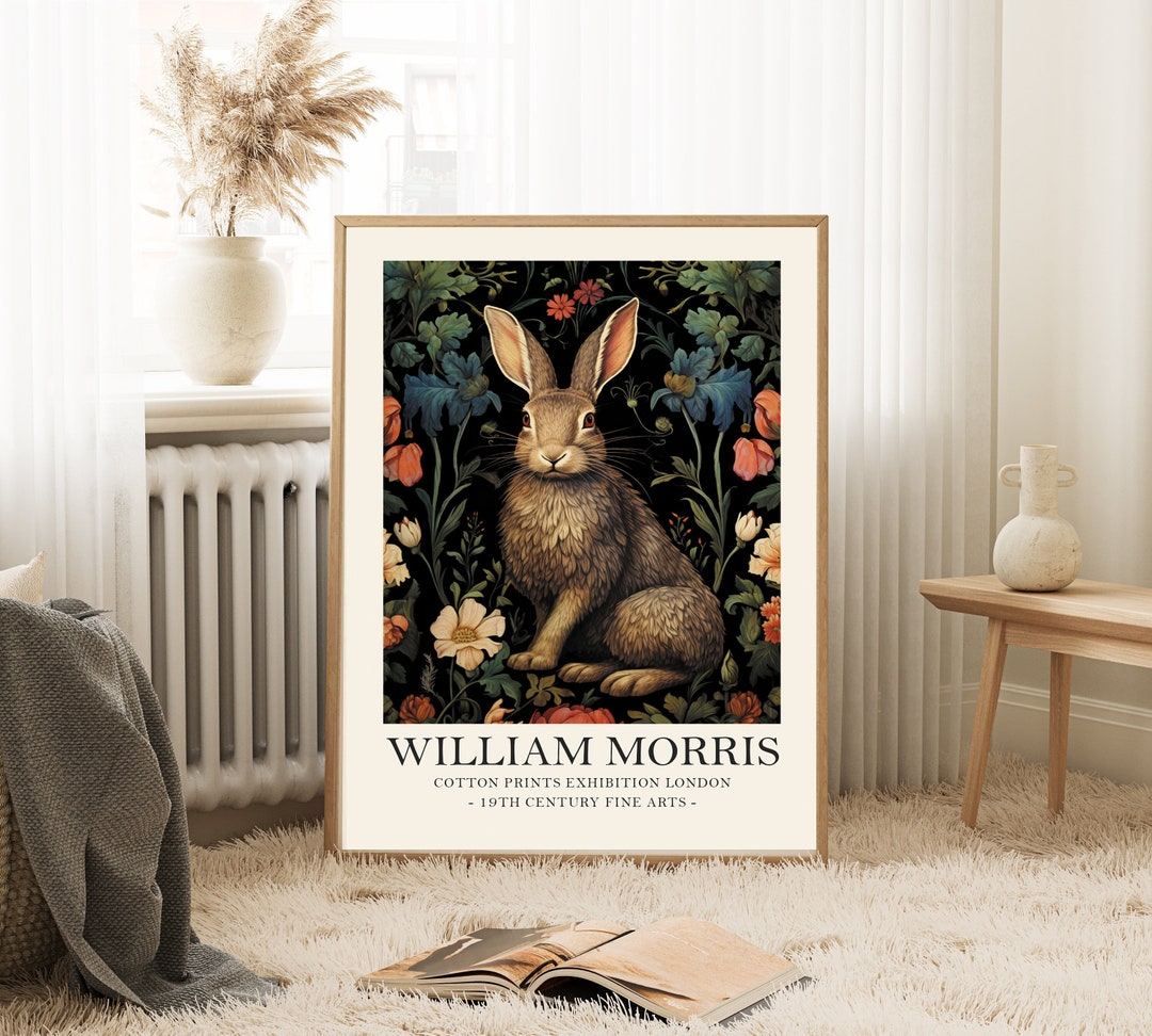 William Morris Rabbit Print, Vintage Style William Morris Exhibition ...