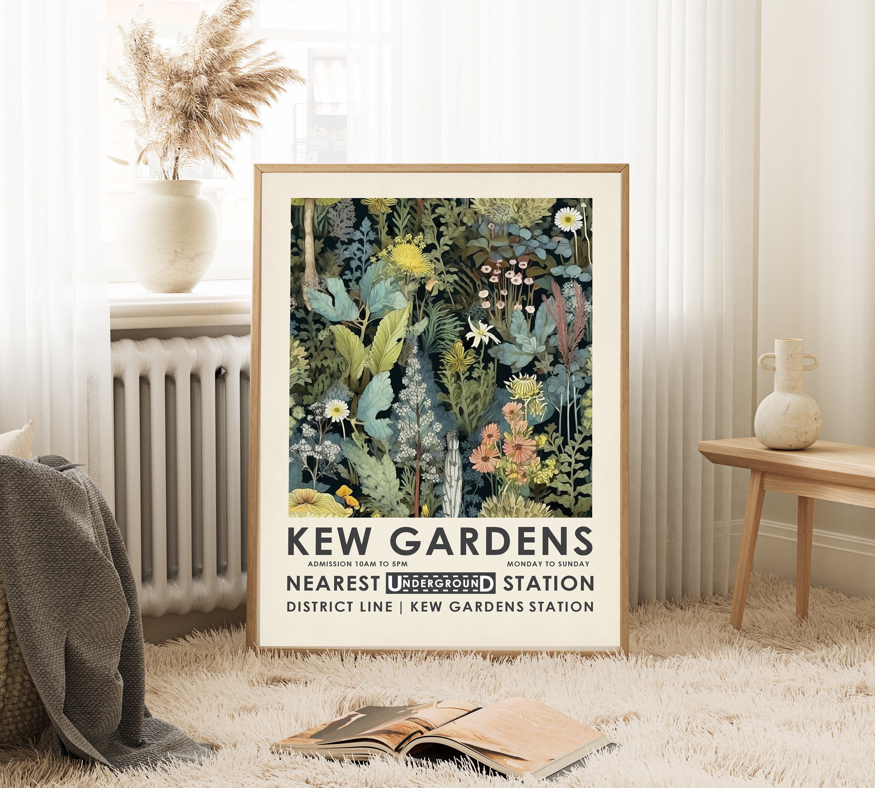 Kew Gardens Print, Vintage Botanical Poster, William Morris Print ...