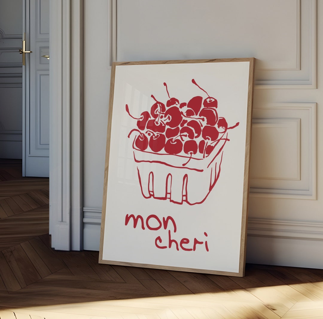 Mon Cheri Print, Food Print, Modern Kitchen Decor, Kitchen Wall Art ...