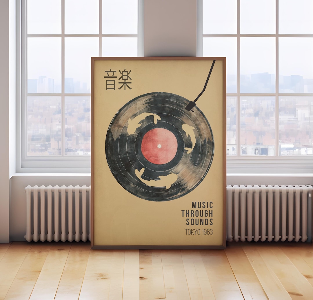 Japanese Retro Music Poster, Vintage Vinyl Wall Art, Retro Japanese ...