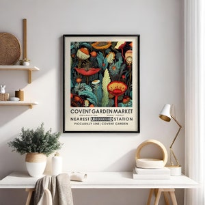 Covent Garden Market, William Morris Poster, London Flower Market ...